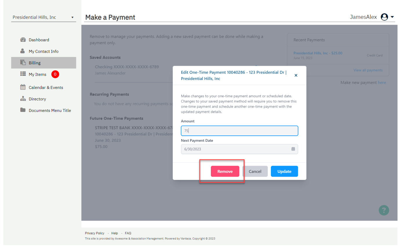 How do I cancel a payment? – Vantaca Pay